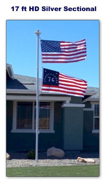 Residential Heavy Duty Sectional Halyard Flagpole Kits - Made in USA - Offered by Prescott Flags